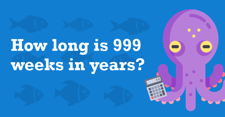 999 weeks in years (999 wk to yr)